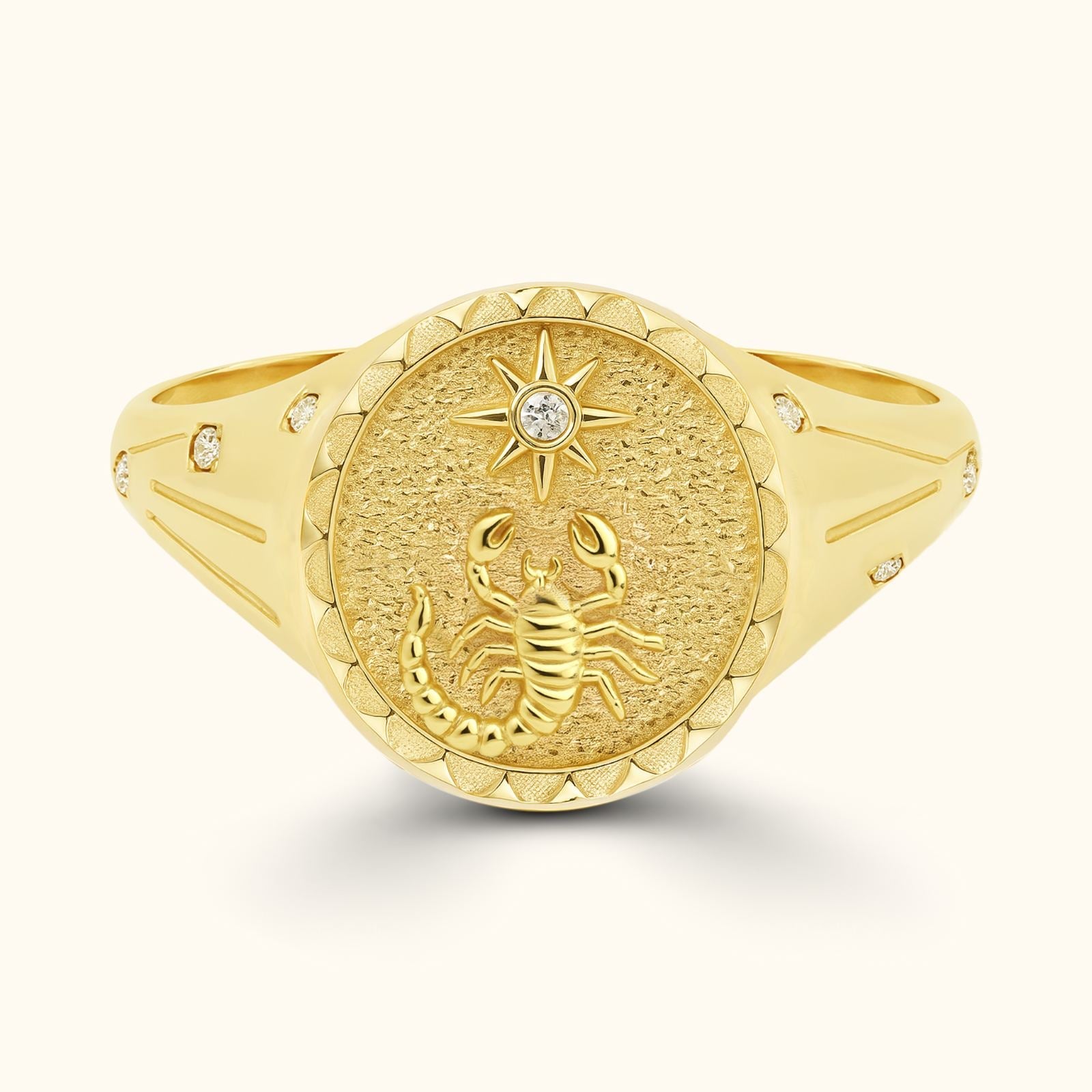 Personalized Zodiac Signet Ring - Astrology Inspired Jewelry – Dainty ...